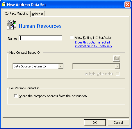 Creating and Editing Address Data Sets – InterAction Admin Client