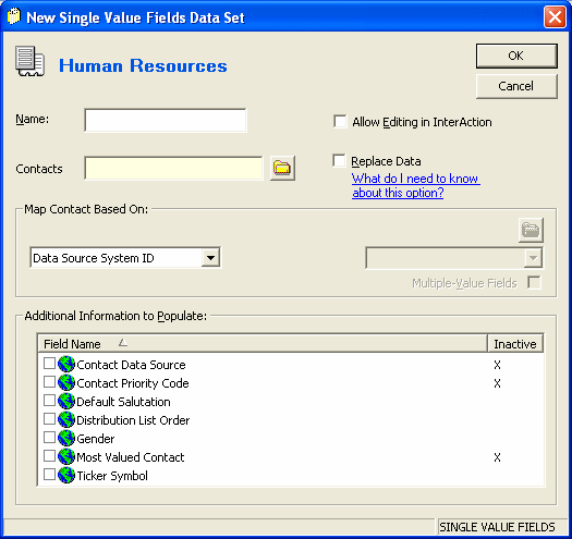 Creating and Editing Additional Field Data Sets – InterAction Admin Client