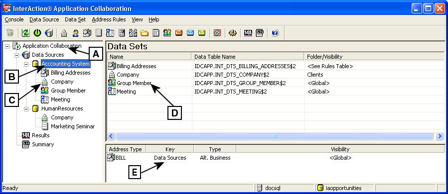 Changing the Database Connection and Logging On – InterAction Admin Client