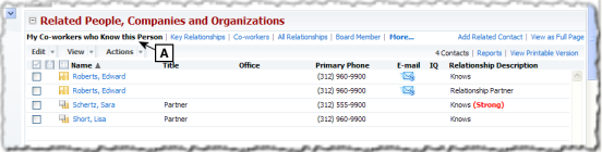 Related Contacts Section of the Overview Pages – InterAction Admin Client
