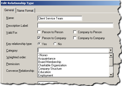 Organizing Relationship Types with Categories – InterAction Admin Client