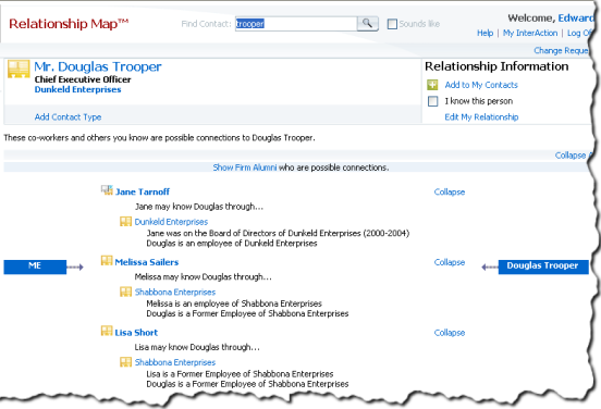 Relationship Map Page – InterAction Admin Client