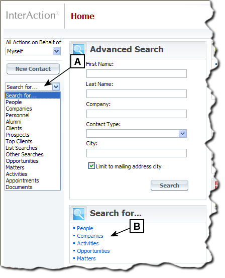 Overview of Web Client Searches – InterAction® Administrator Answer Center