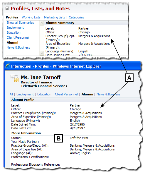 Choosing Items to Include in Summary Profiles – InterAction Admin Client
