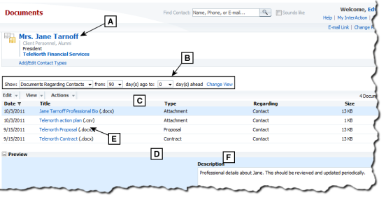 Documents Page – InterAction Admin Client