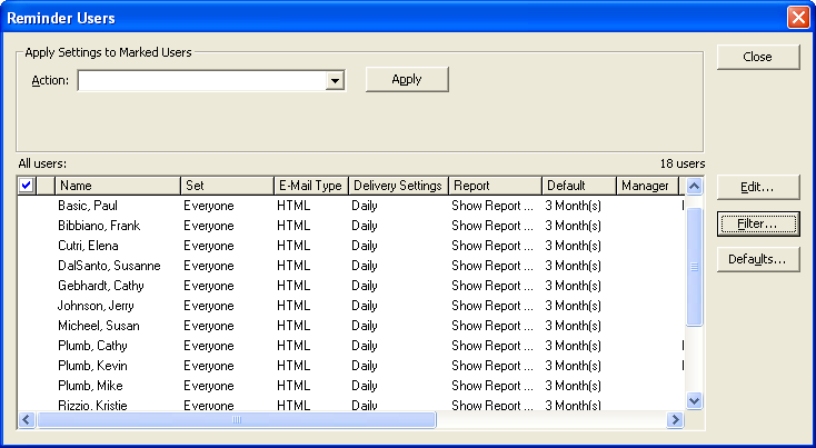 Managing Reminder Users – InterAction® Administrator Answer Center
