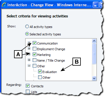 Overview of Activities and Appointments – InterAction Admin Client