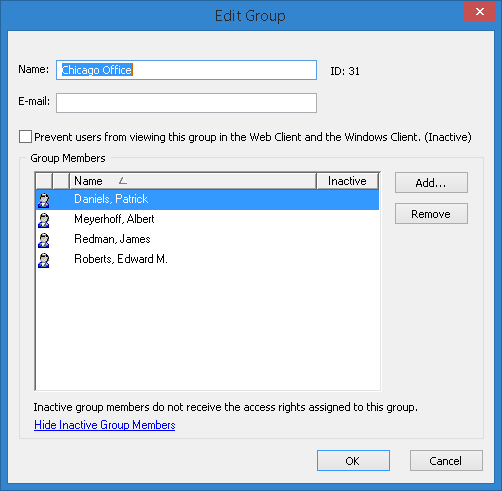 Components of a User Group – InterAction Admin Client
