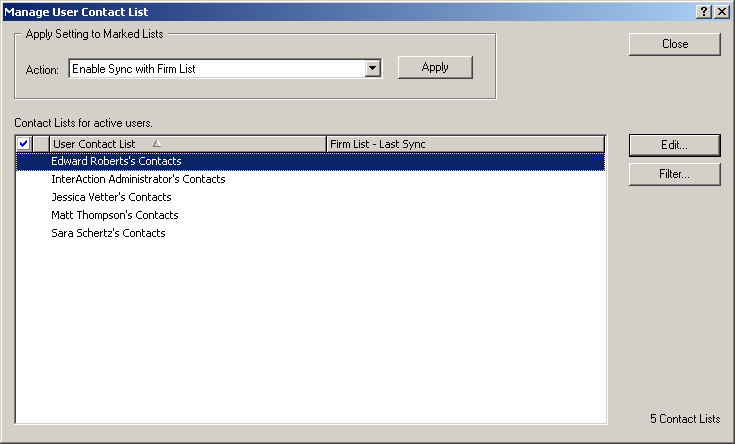 Configuring Contact List Names – InterAction Admin Client