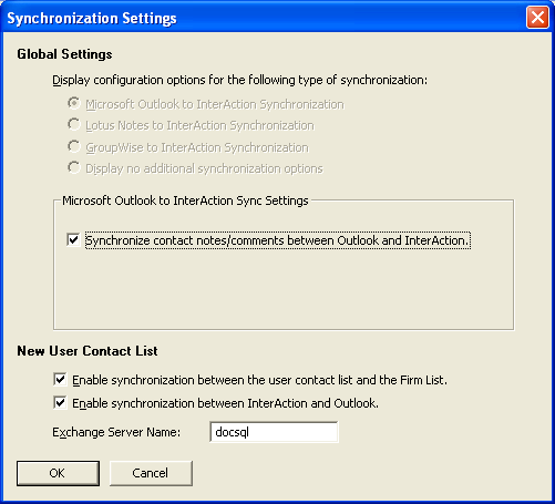 Configuring Synchronization Settings – InterAction® Administrator Answer Center