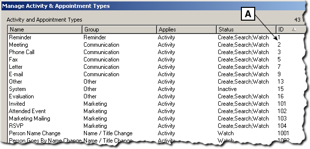 Defining the Activity Type – InterAction Admin Client