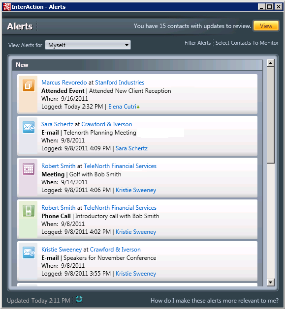 Overview of the Activity Data Set – InterAction Admin Client