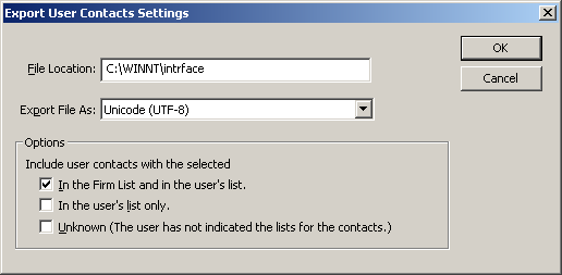 Exporting User Contacts – InterAction® Administrator Answer Center
