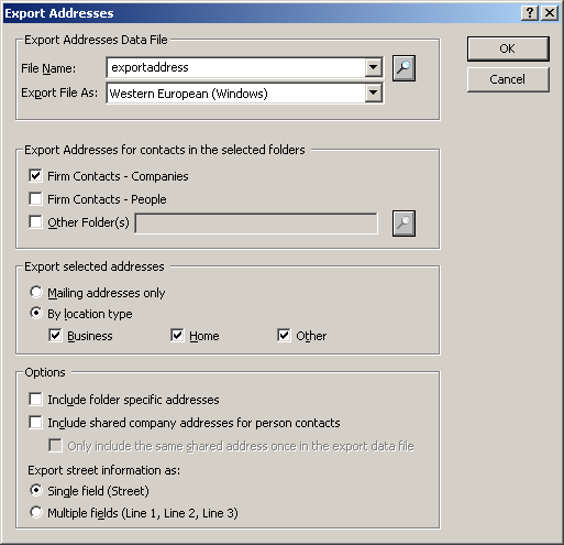 Exporting Addresses – InterAction Admin Client