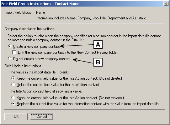 Managing Company Association Options – InterAction Admin Client