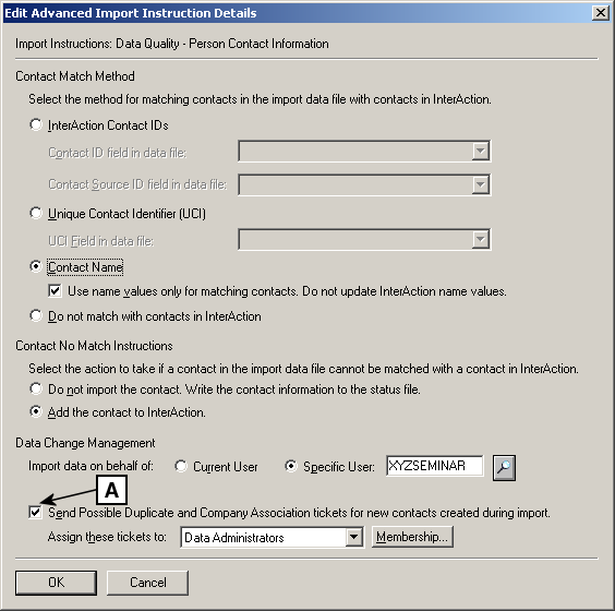 Managing Company Association Options – InterAction Admin Client