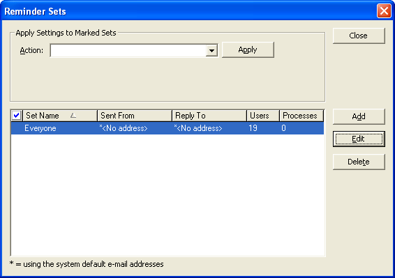 Managing Reminder Sets – InterAction Admin Client