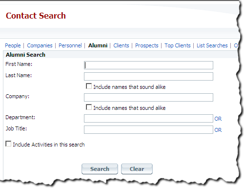 Alumni Search – InterAction® Administrator Answer Center