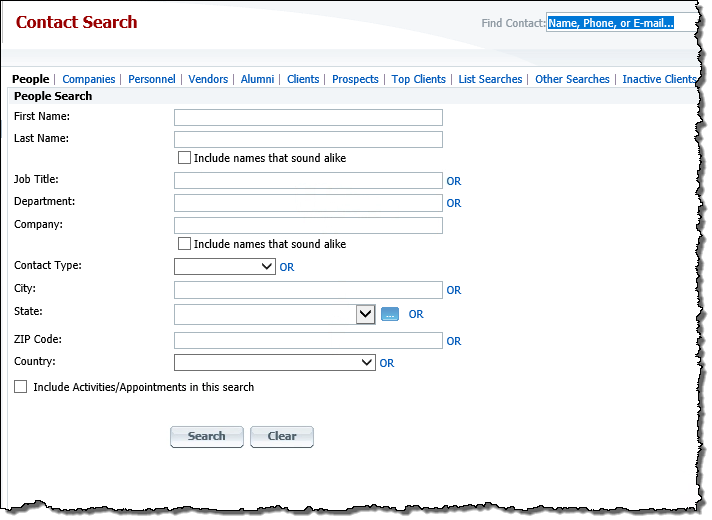 People Search – InterAction Admin Client