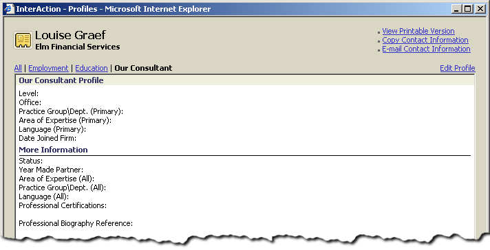 Our Consultant Profile – InterAction® Administrator Answer Center