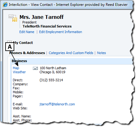 Configure Map and Weather Links – InterAction® Administrator Answer Center