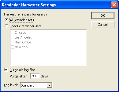 Configuring the Reminder Harvester – InterAction Admin Client