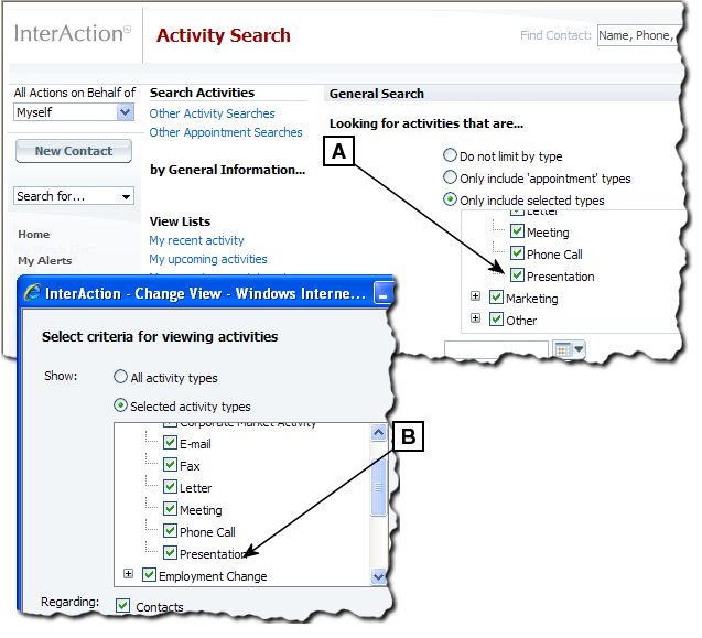 Determining Where Activity Types are Displayed – InterAction Admin Client