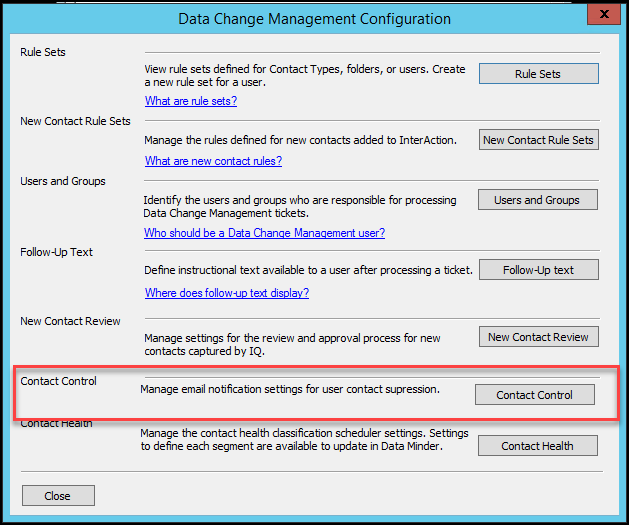 Contacts and Contact Control – InterAction® Administrator Answer Center