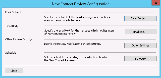 New Contact Review – InterAction Admin Client