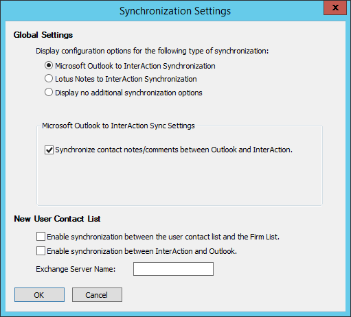 Configuring Synchronization Settings – InterAction Admin Client