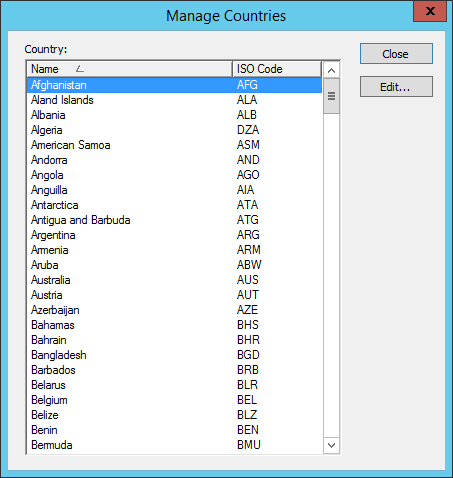 Country Configuration – InterAction Admin Client